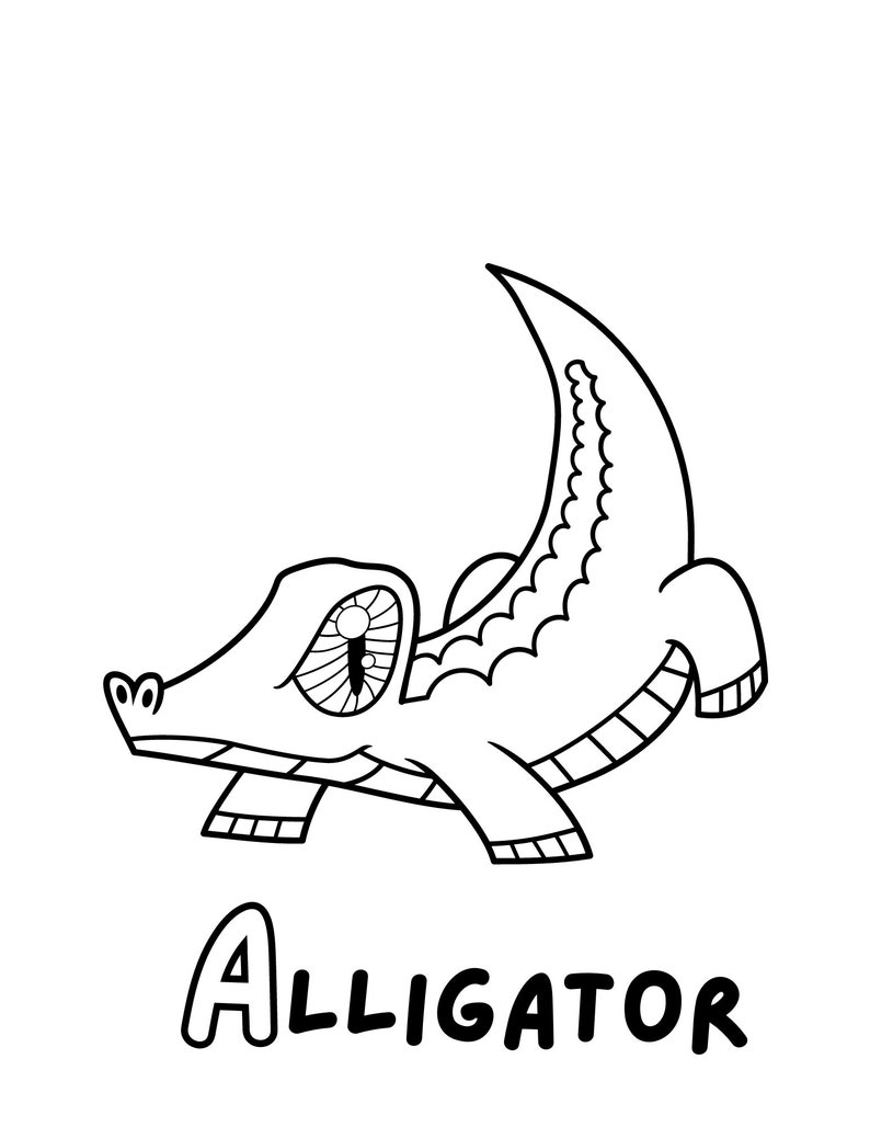 Animal Alphabet Coloring Pages - Etsy