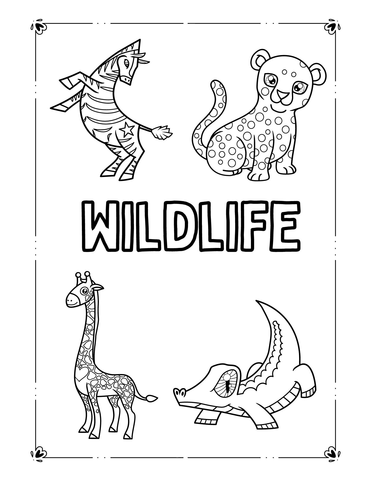 Wildlife Coloring Pages - Etsy