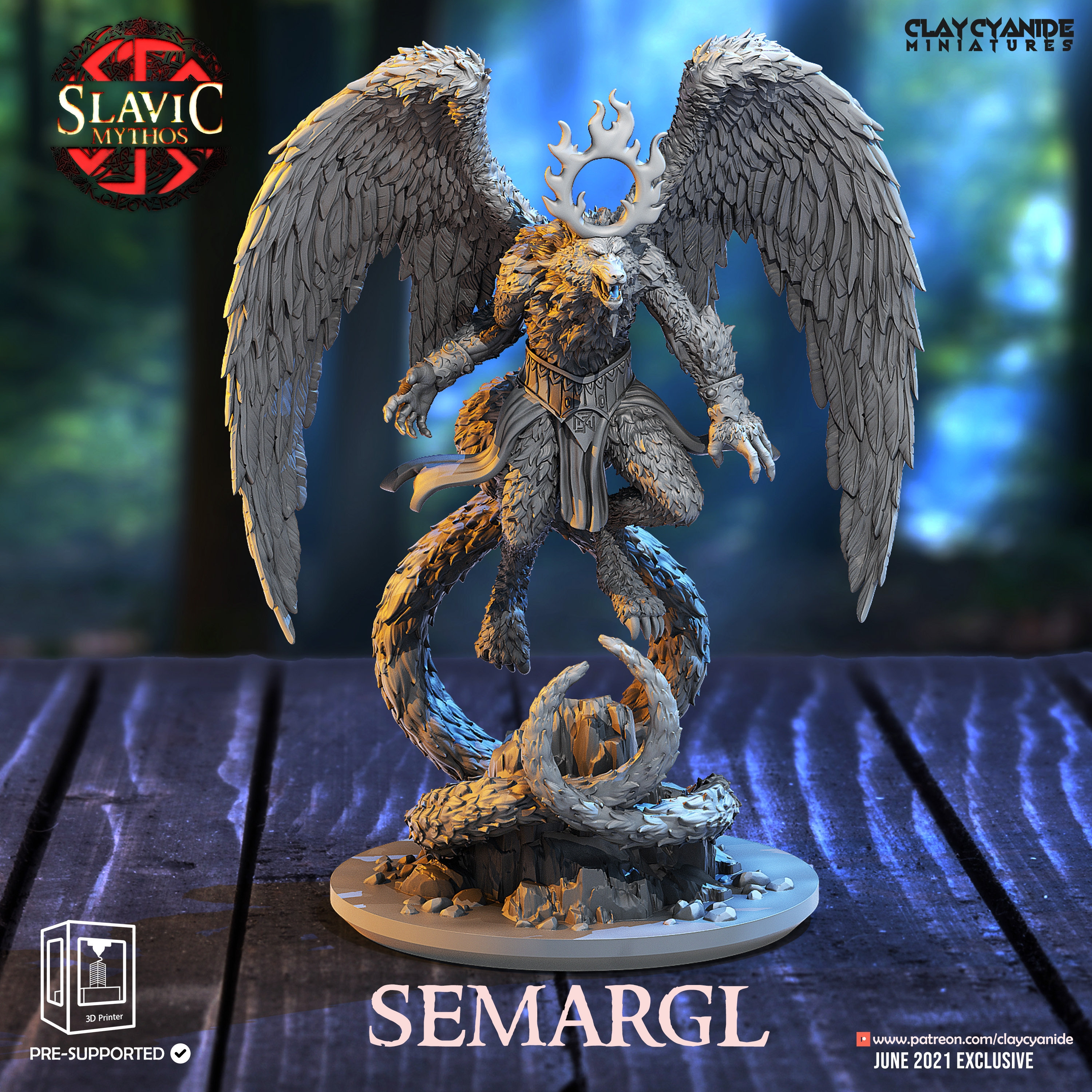 Semargl Winged Werewolf God Clay Cyanide Miniatures Slavic - Etsy