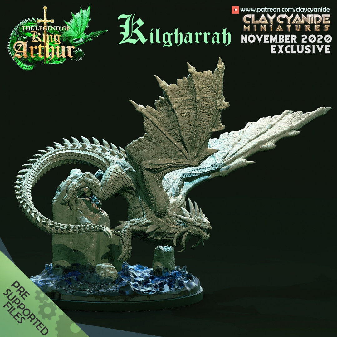 Kilgharrah Dragon Legend of King Arthur Clay Cyanide | Etsy