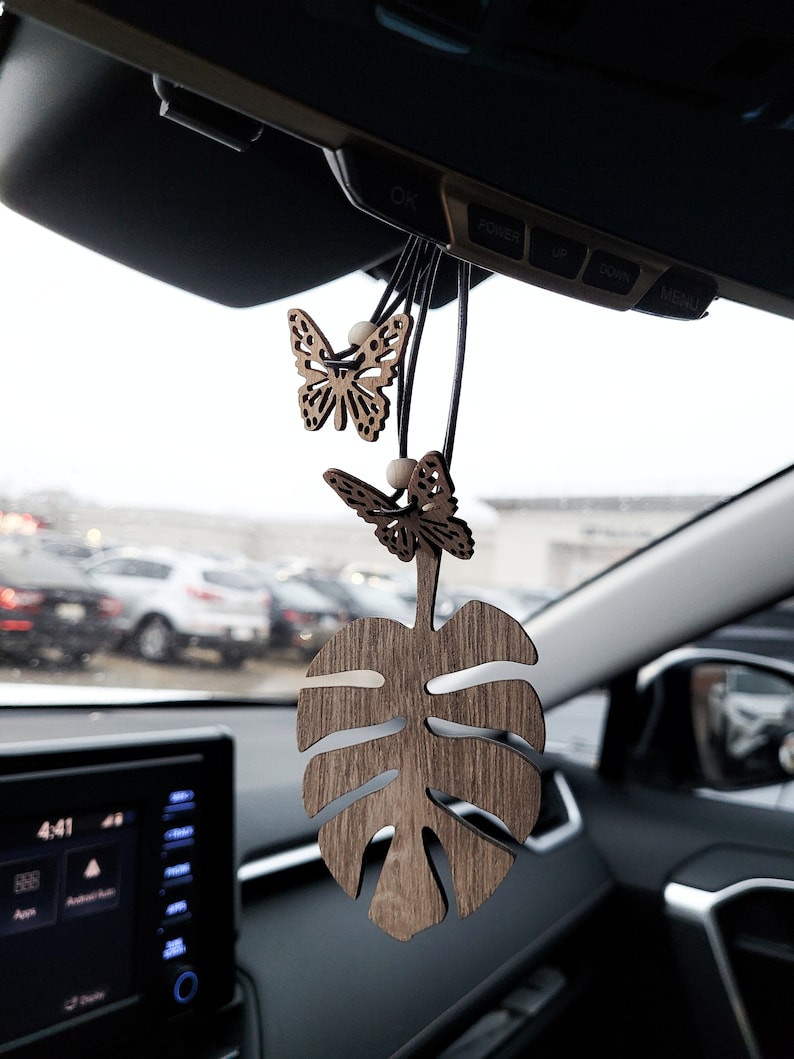 Monstera Leaf Hanging Car Diffuser/essential Oil Wood Diffuser ...