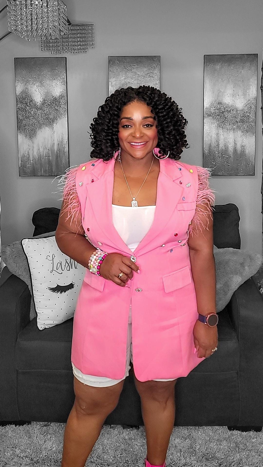 Diamond and Fringe Pink Jacket - Etsy