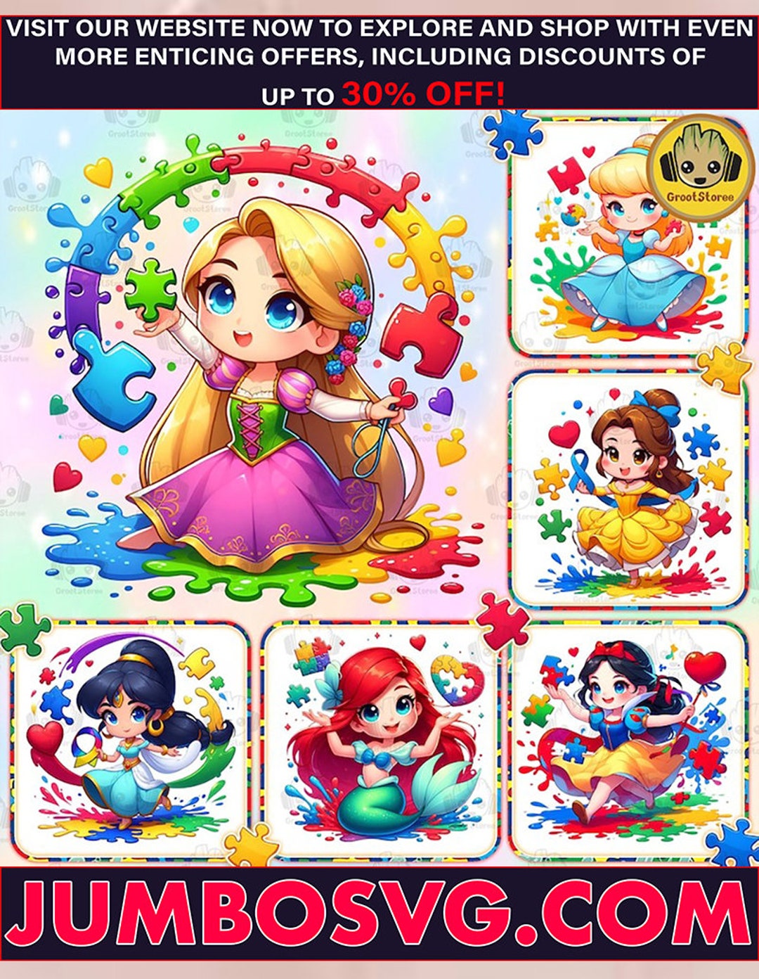 Autism Princess Png Bundle, Autism Awareness Png, Awareness Png, Be ...