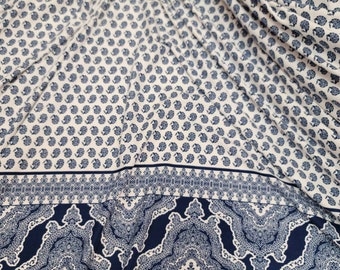 Blue Border Fabric - Etsy