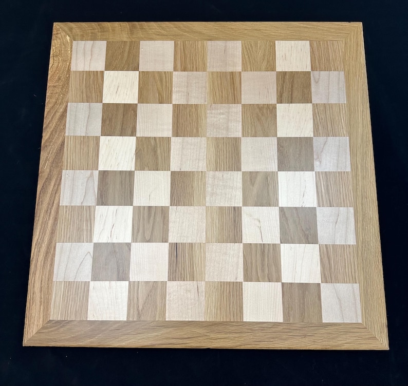Handmade Rustic White Oak and Maple Solid Wood Regulation Chessboard - Etsy