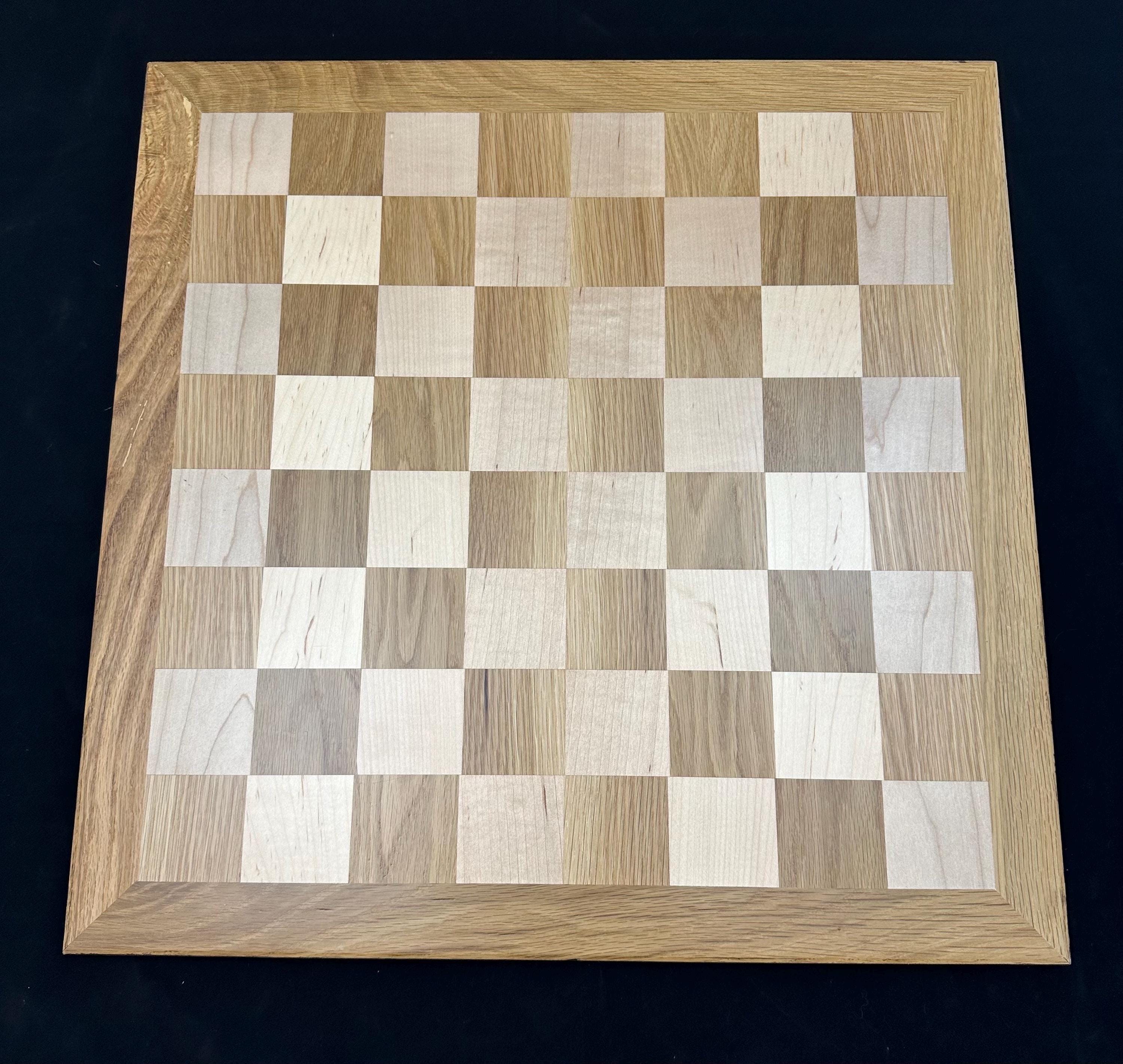 Handmade Rustic White Oak and Maple Solid Wood Regulation Chessboard - Etsy