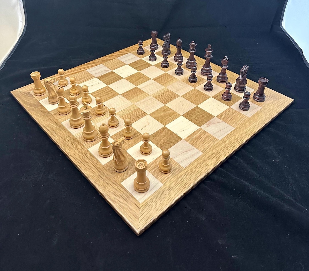 Handmade Rustic White Oak and Maple Solid Wood Regulation Chessboard - Etsy