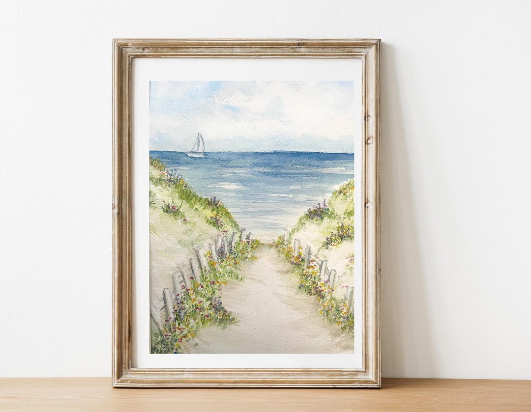 Coastal Escape Watercolor Painting and Prints - Etsy