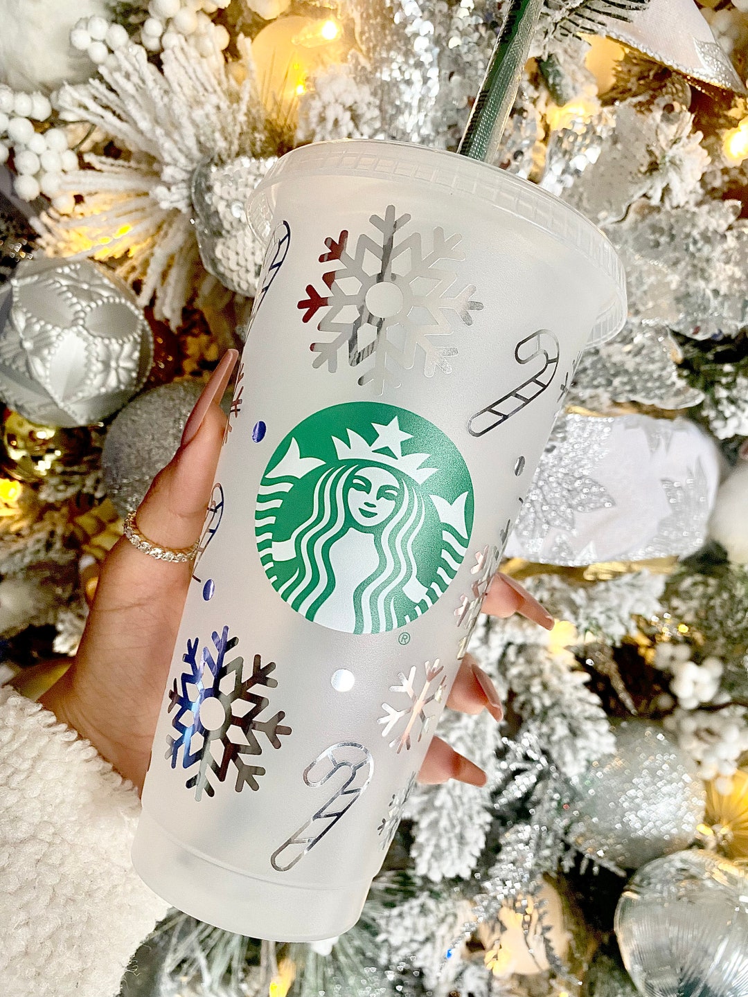 Snowflake Starbucks Cup Winter Starbucks Cup Personalized Starbucks Cup ...