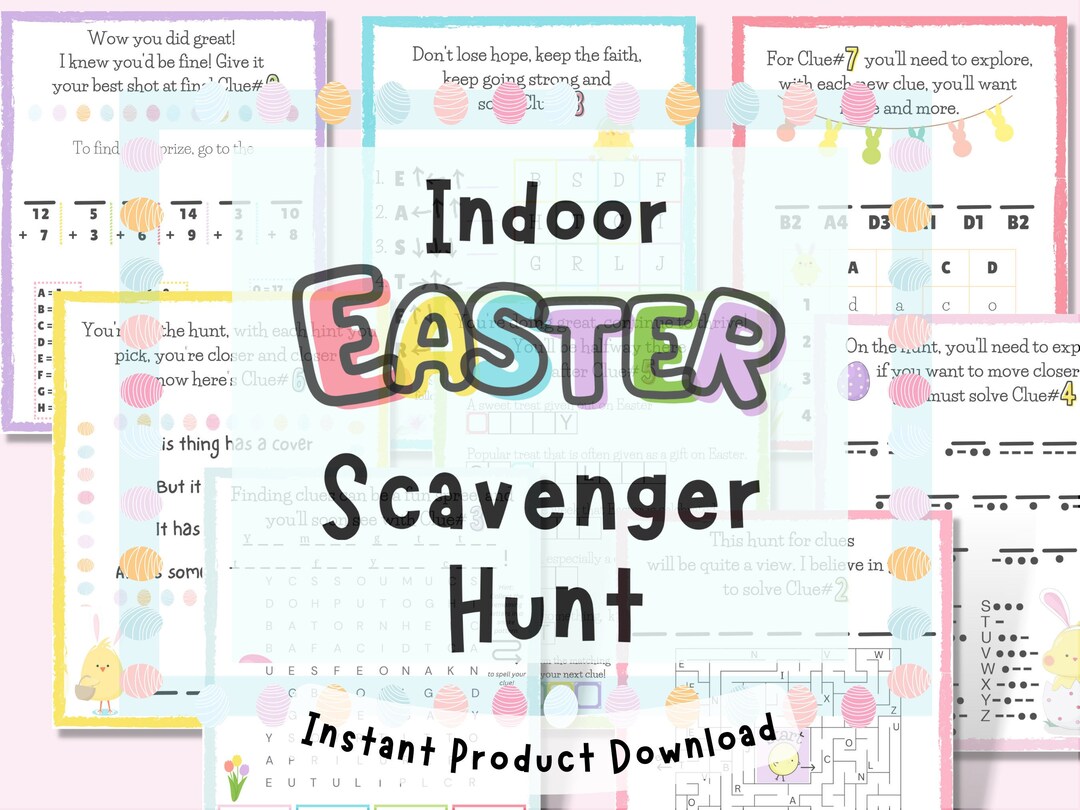 Easter Scavenger Hunt Adventure: A Digital Easter Games Printable for ...