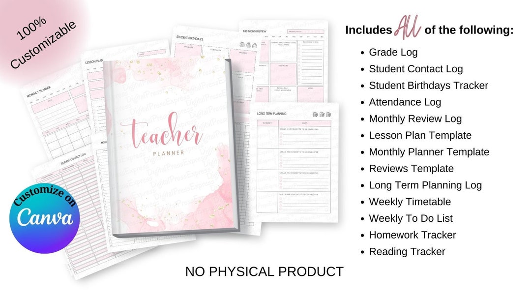Digital Teacher Planner | Daily Academic Planner | Digital Lesson ...