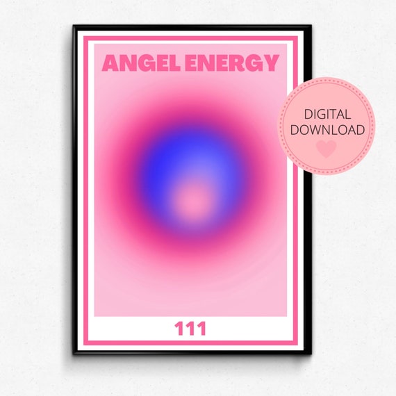 ANGEL NUMBER Manifestation Printable Wall Artgradient Pastel Etsy