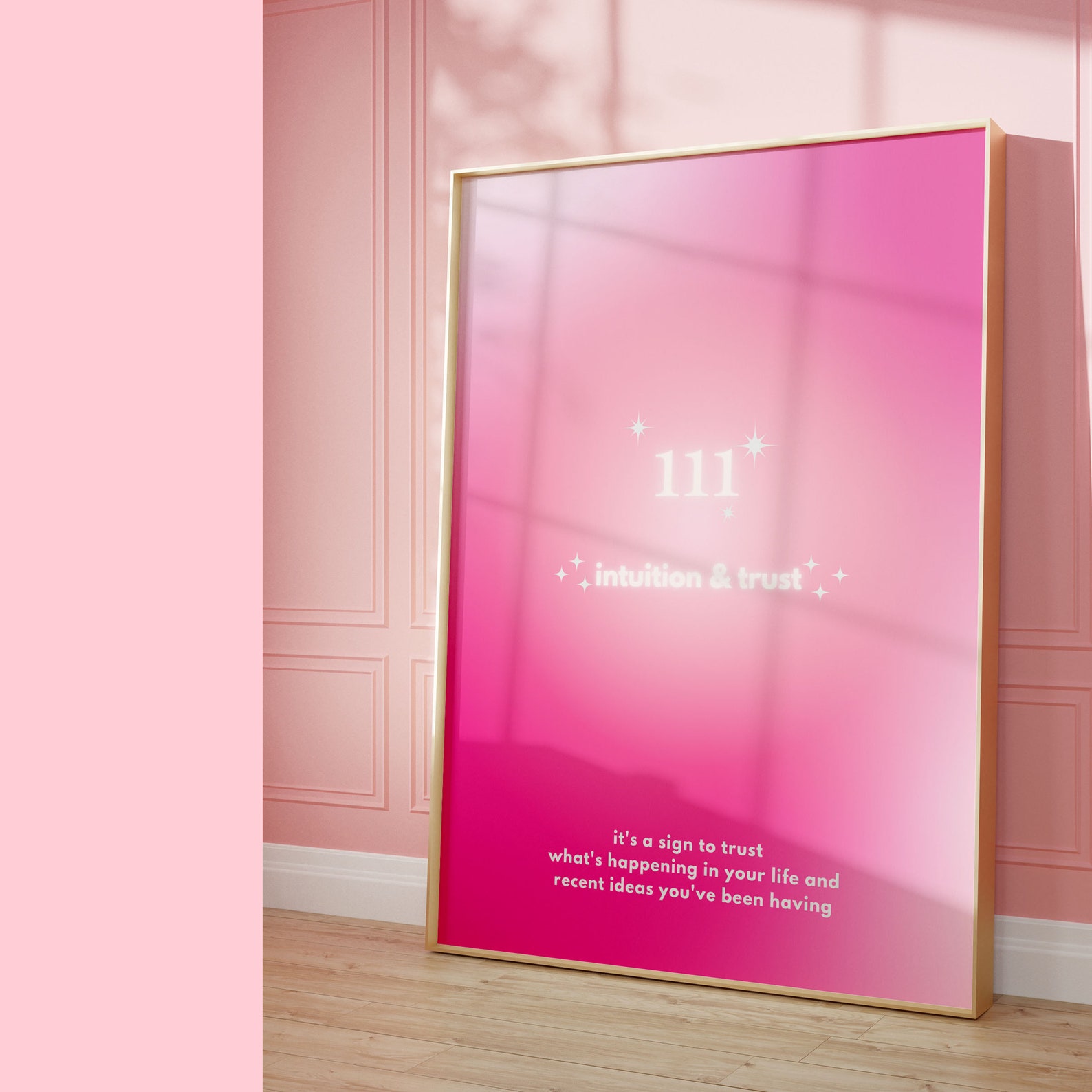 SET Affirm Poster Angel Numbers Poster, Pink Aura Poster Set , Feminine ...
