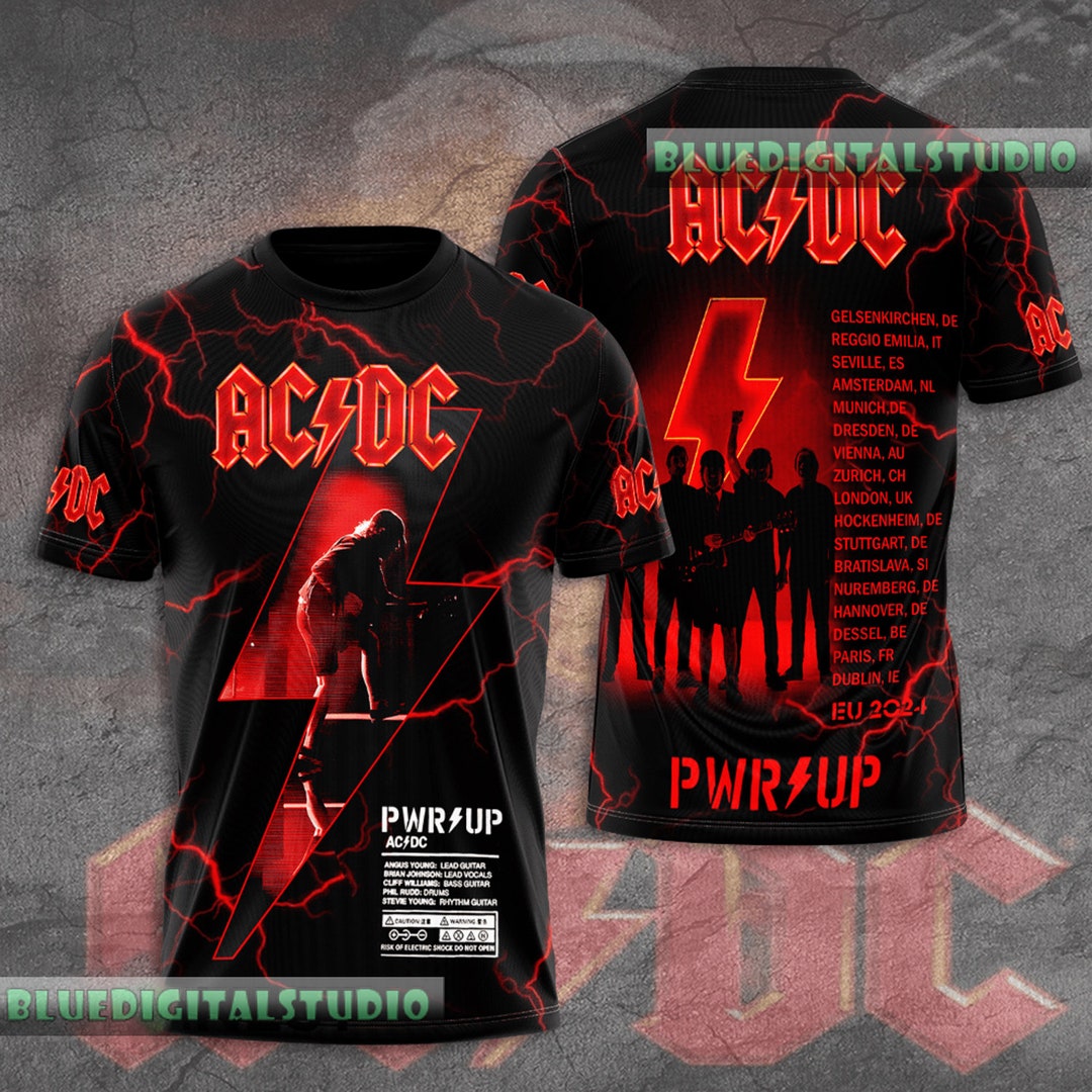 2024 ACDC Pwr up World Tour Shirt, Rock Band ACDC Graphic Shirt, ACDC ...
