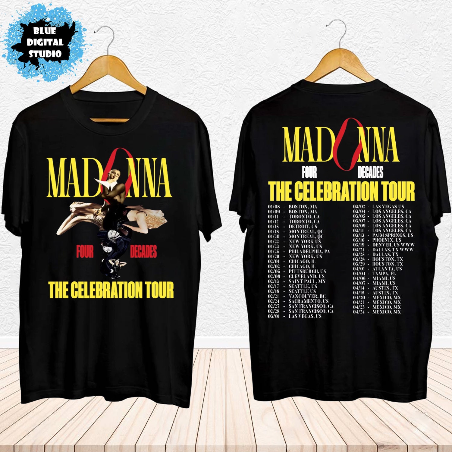 Madonna Tour 2024 Graphic Tshirt, Madonna The Celebration 2024 Concert ...