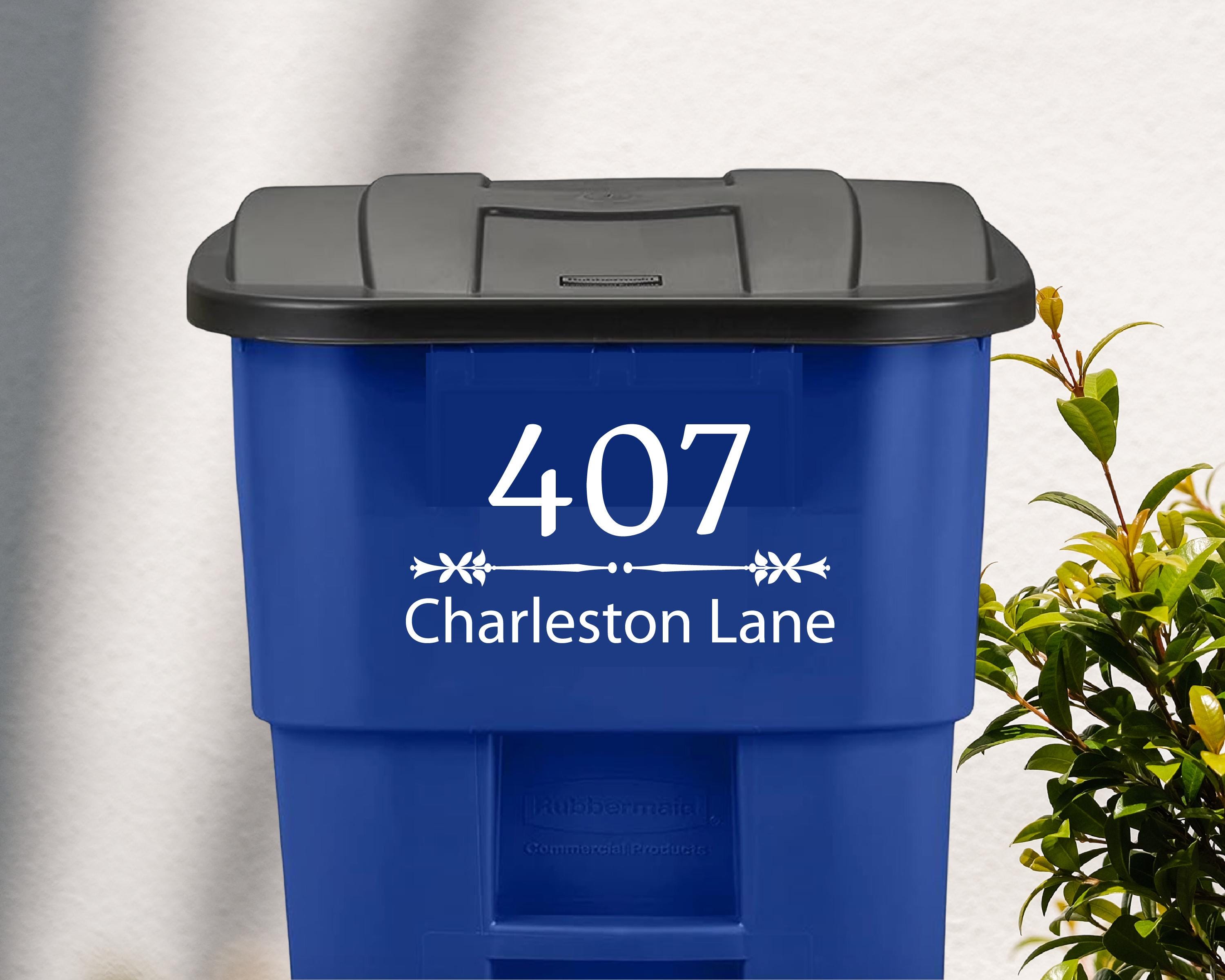 Custom Garbage Bin House Number Labels, Trash Can Decals, Recycle Bin ...