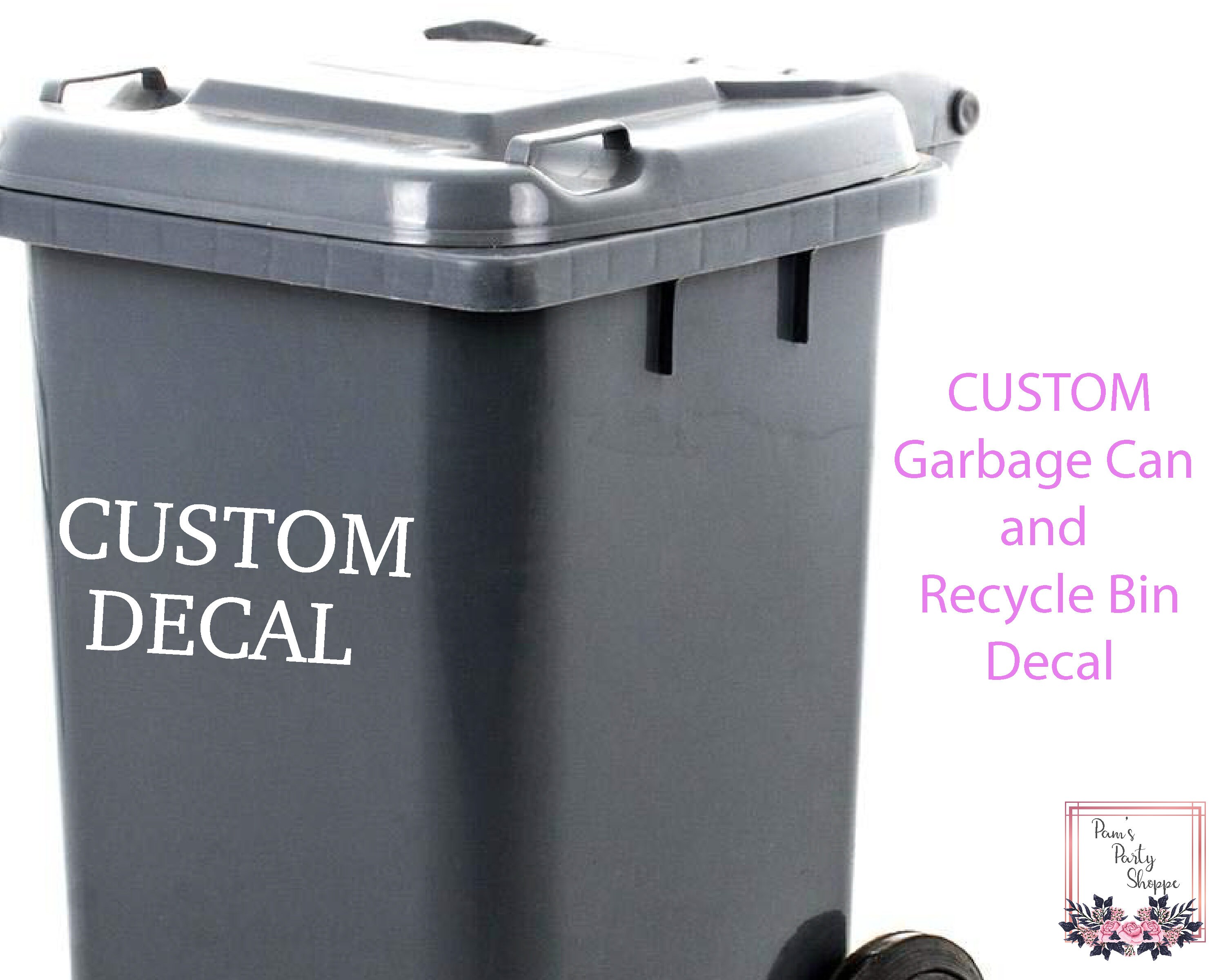 Custom Garbage Bin Labels, Trash Can Decals, Recycle Bin Sticker ...