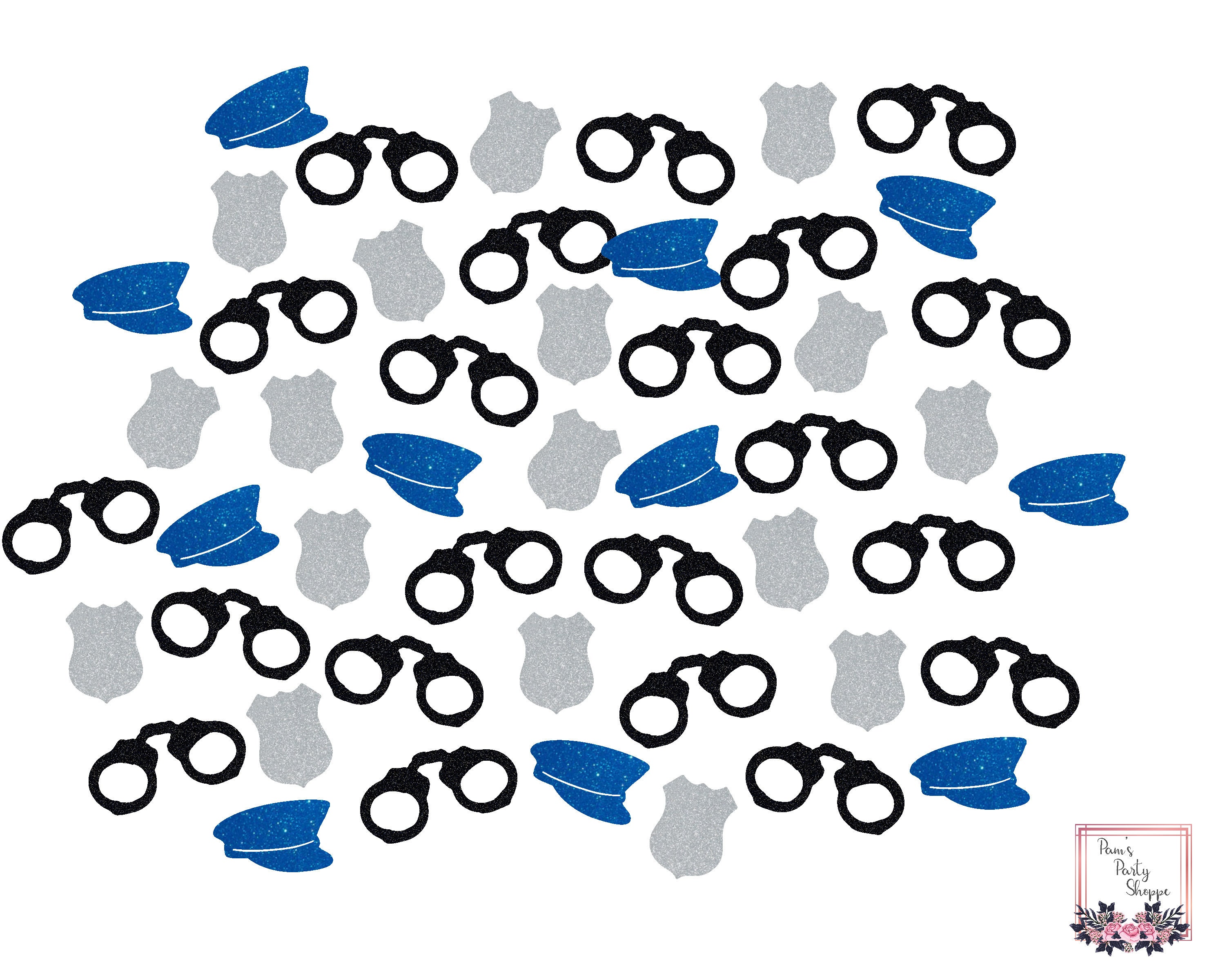 Police Themed Confetti, Retirement Party, Handcuff Confetti, Table ...