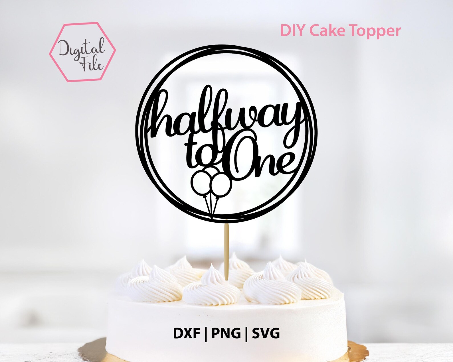 Halfway to One Cake Topper, Half Birthday, 6 Months Party Decor, 6 ...