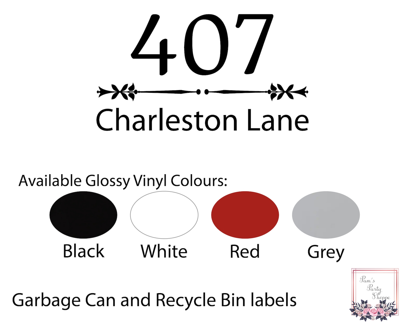 Custom Garbage Bin House Number Labels, Trash Can Decals, Recycle Bin ...