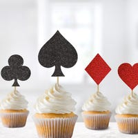 Playing Cards Poker Cupcake Toppers Party Decorations - Etsy