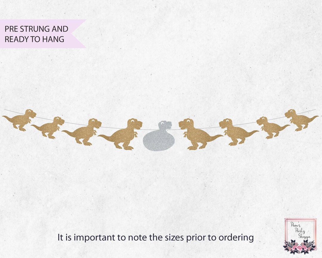 Dinosaur T-rex Banner Garland Birthday Party Dino Theme - Etsy