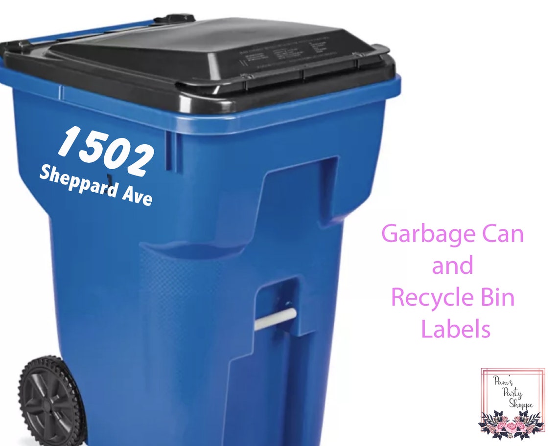Custom Garbage and Recycle Bin Labels, Trash Can Decals, Bin Stickers ...