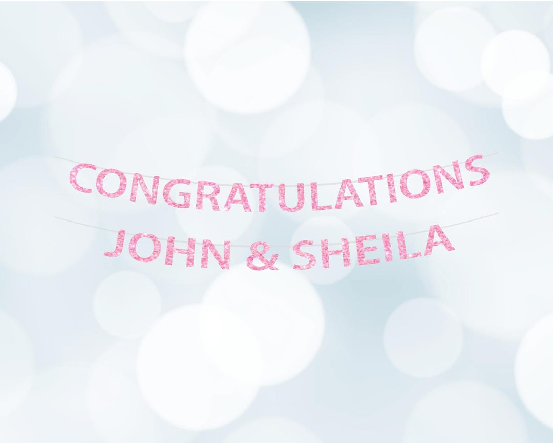 Congratulations Banner, Custom Engagement Party Decor, Banner With ...