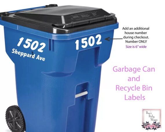 Custom Garbage and Recycle Bin Labels Trash Can Decals Bin | Etsy