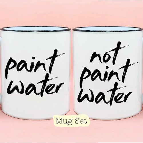 Coffee Mug Set Paint Water Not Paint Water Mug Set - Etsy