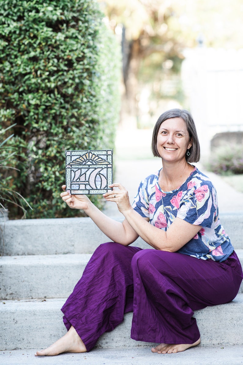 Custom Stained Glass House Number Sign // Leadlight Address Number ...