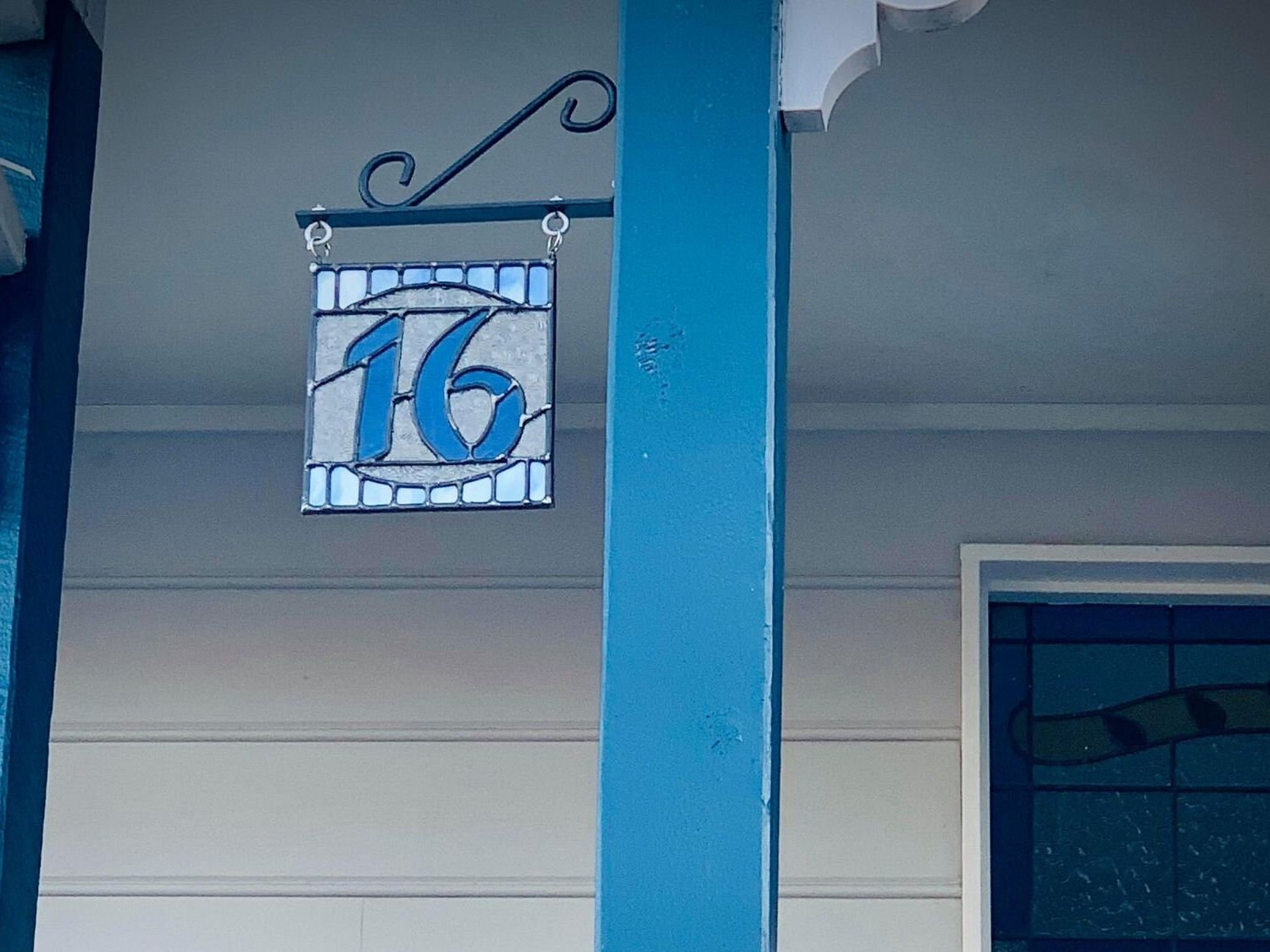 Custom Stained Glass House Number Sign // Leadlight Address Number ...
