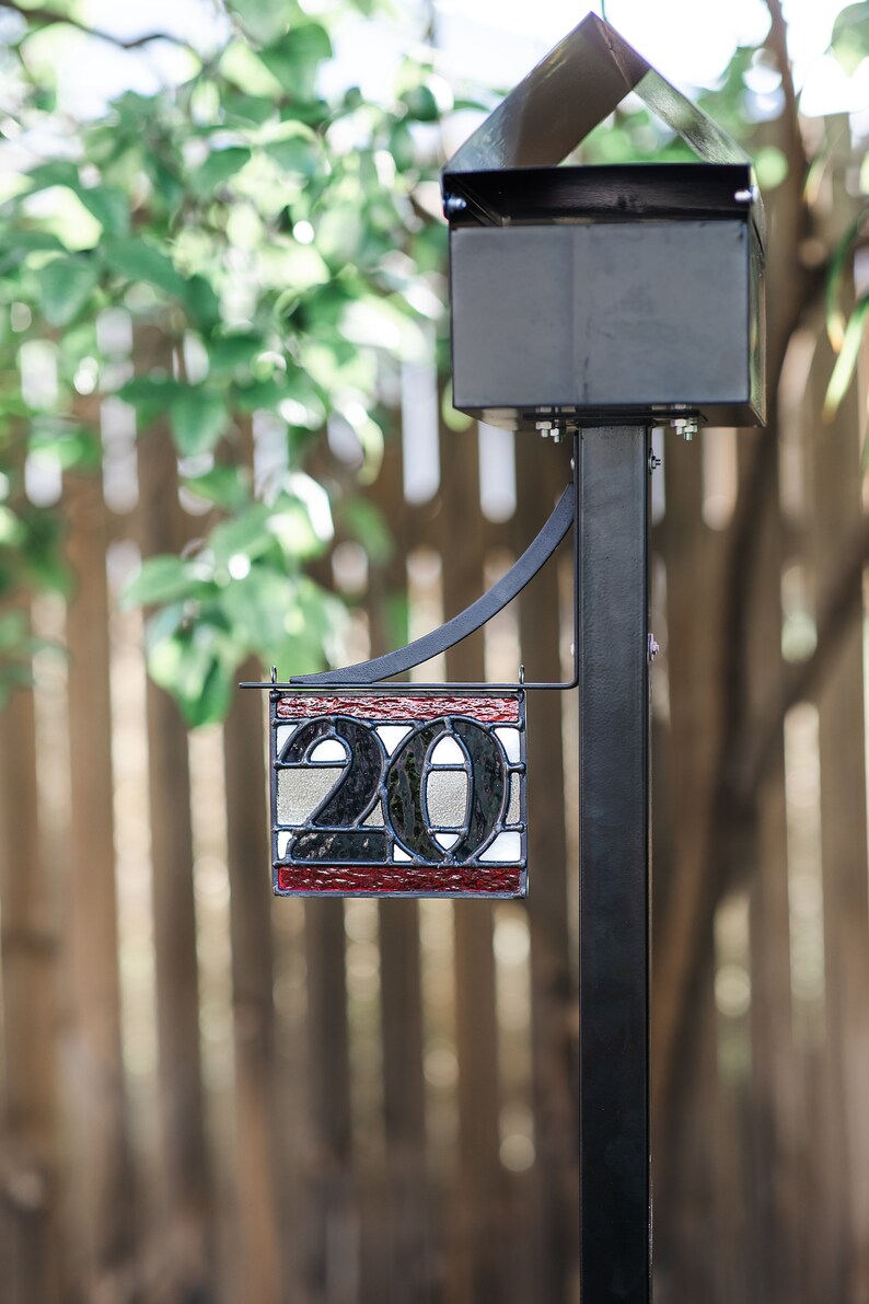 Custom Stained Glass House Number Sign // Leadlight Address Number ...