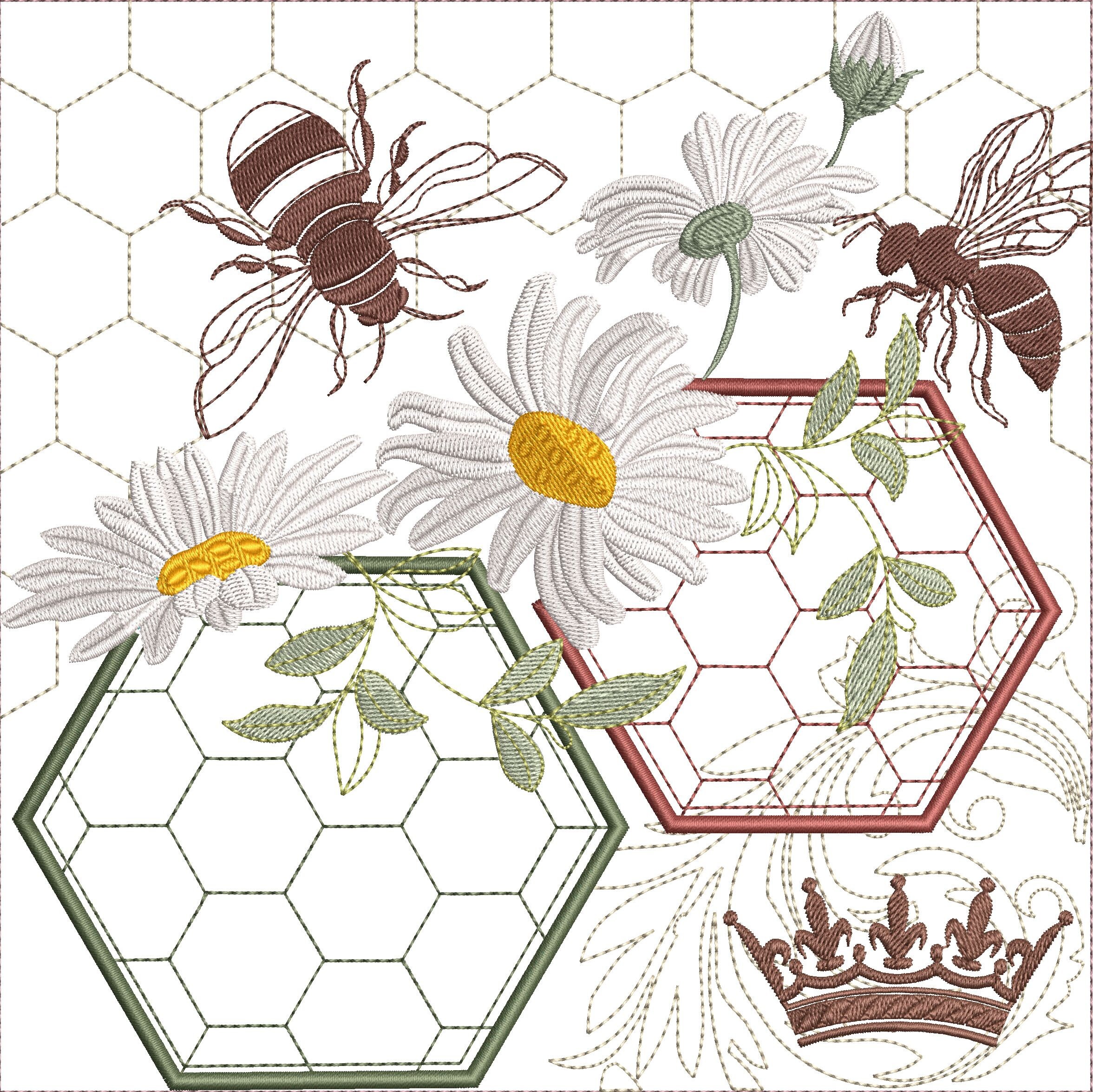 Honey Bee Quilt Blocks Machine Embroidery Designs - Etsy