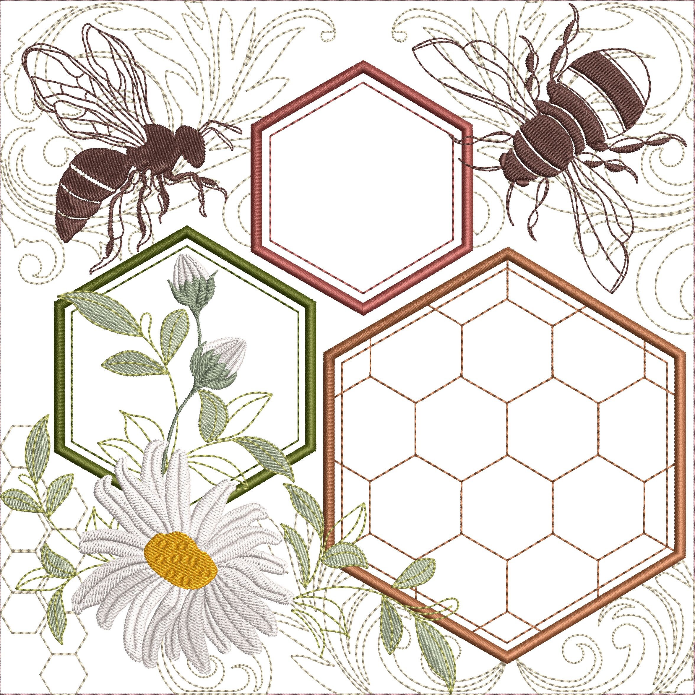 Honey Bee Quilt Blocks Machine Embroidery Designs - Etsy