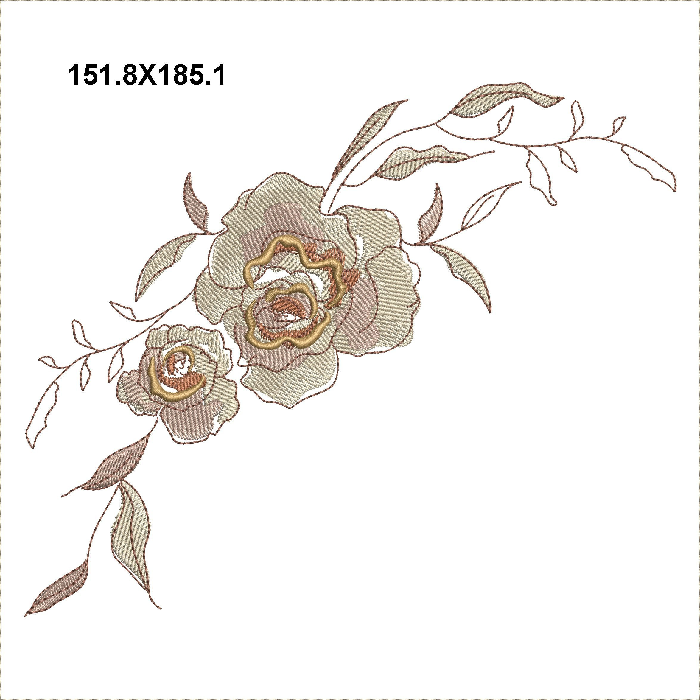 Creamy Roses Embroidery Design - Etsy