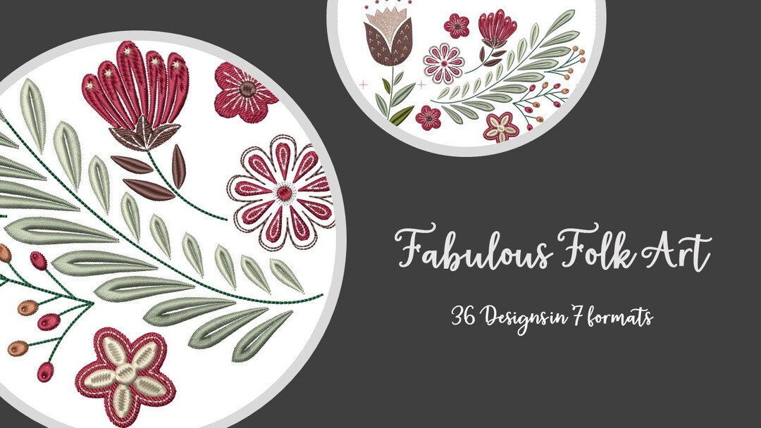 Fabulous Folk Art Machine Embroidery Designs - Etsy