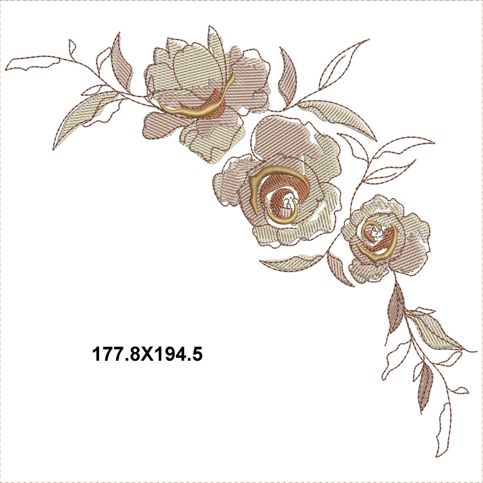 Creamy Roses Embroidery Design - Etsy