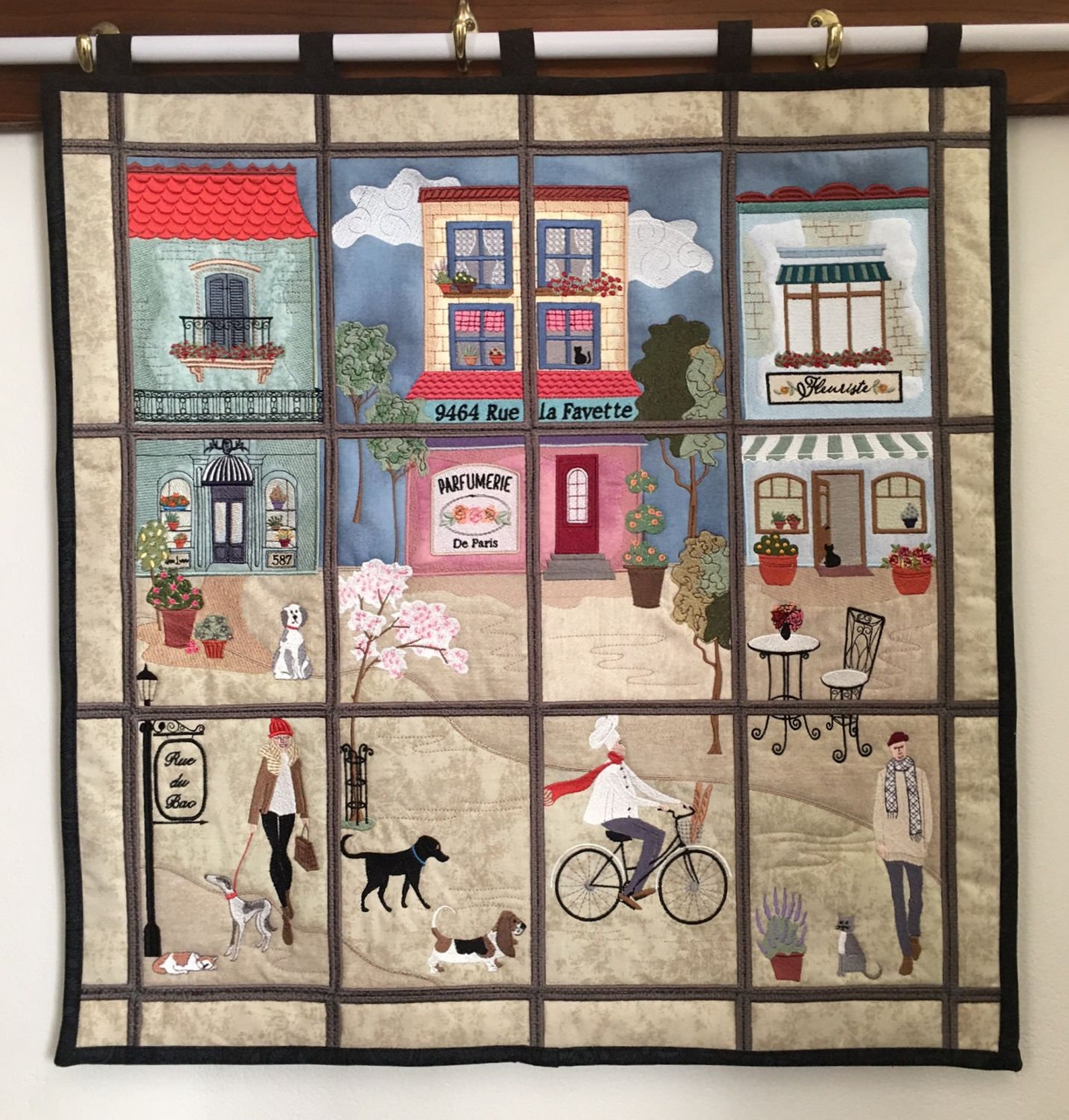 PARIS Street Scene Appliscape Machine Embroidery Design - Etsy