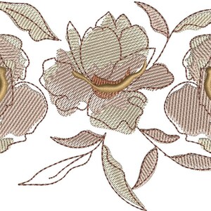 Creamy Roses Embroidery Design - Etsy