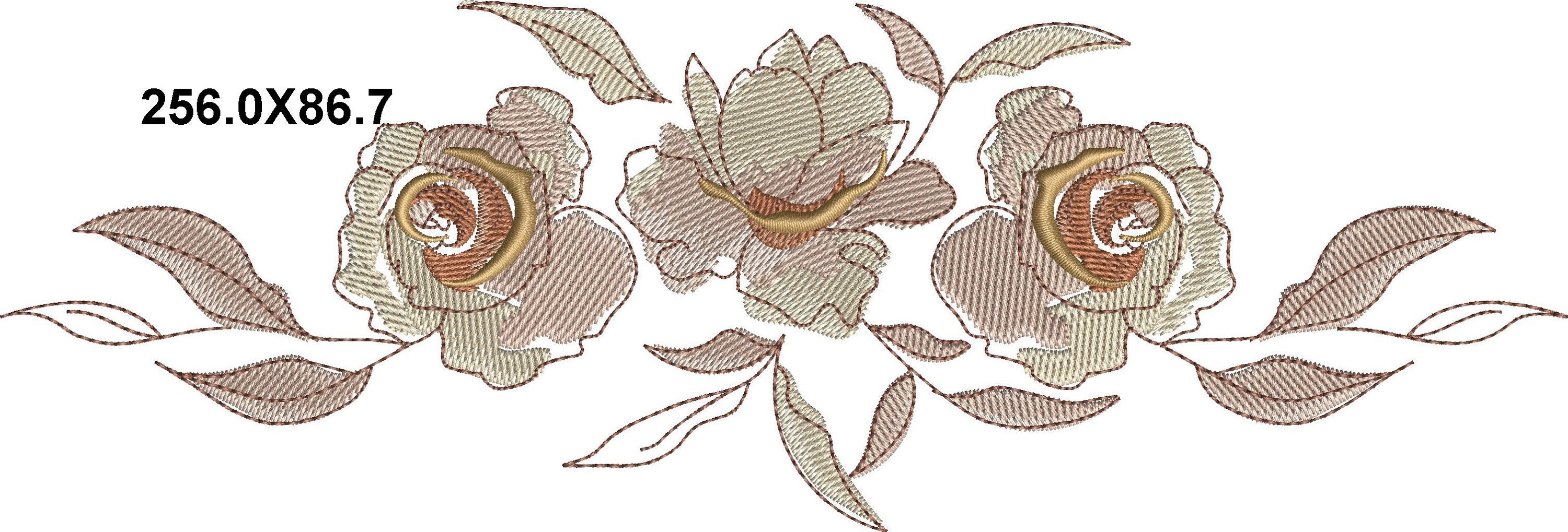 Creamy Roses Embroidery Design - Etsy