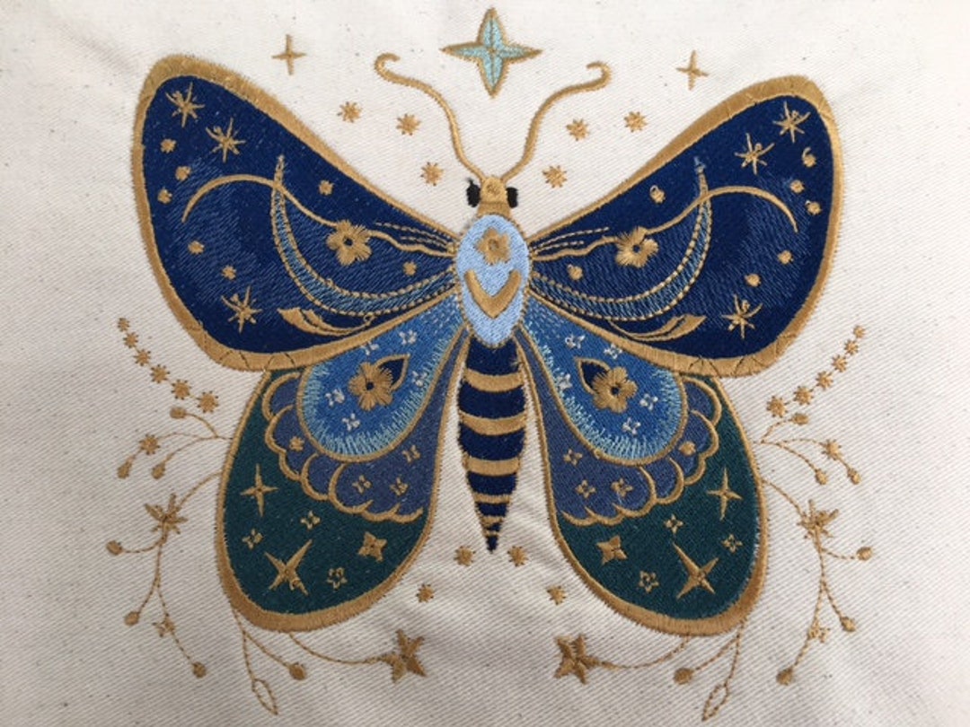 CELESTIAL MOTHS Machine Embroidery Design 8x8 Hoop - Etsy