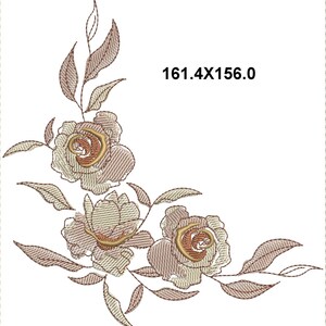 Creamy Roses Embroidery Design - Etsy