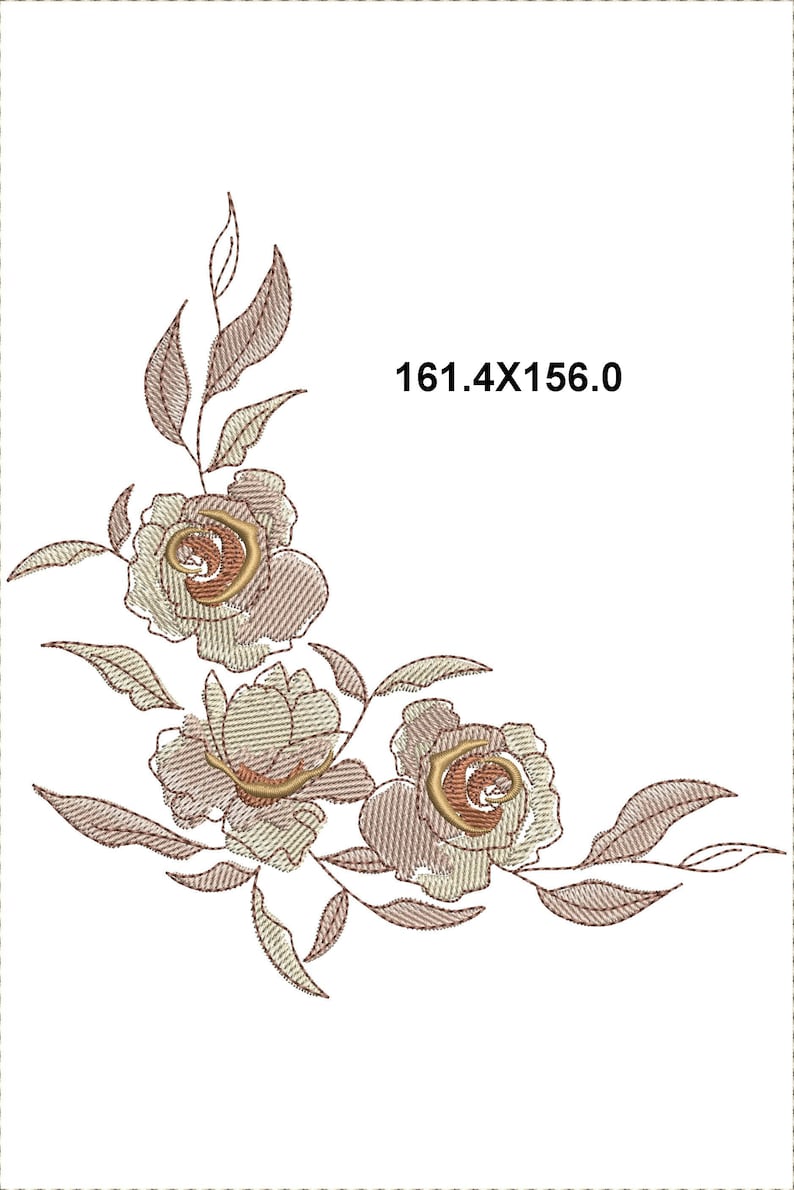 Creamy Roses Embroidery Design - Etsy