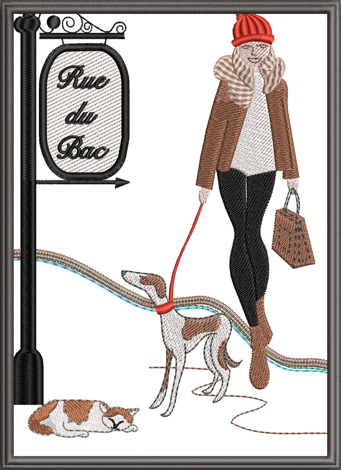 PARIS Street Scene Appliscape Machine Embroidery Design - Etsy