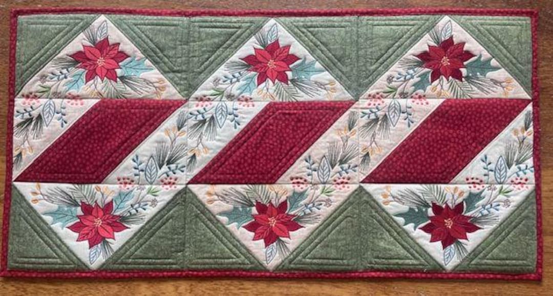 Christmas Table Runner Machine Embroidery Design - Etsy