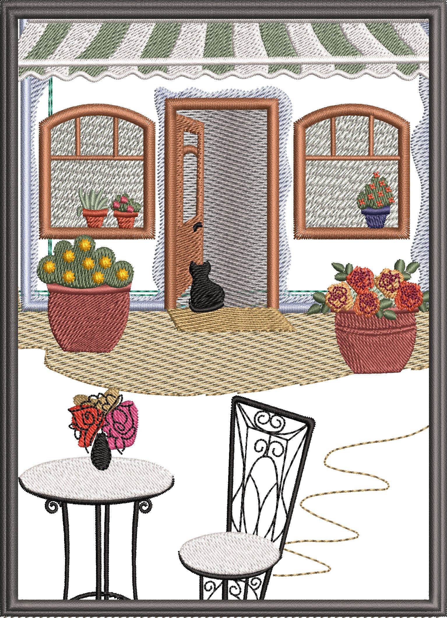 PARIS Street Scene Appliscape Machine Embroidery Design - Etsy