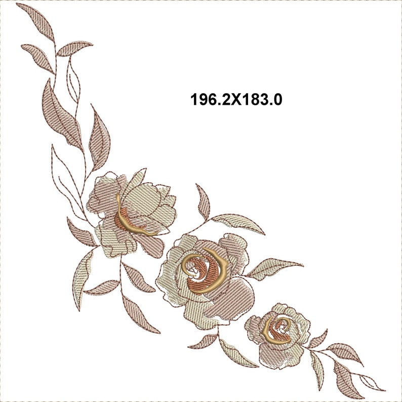 Creamy Roses Embroidery Design - Etsy