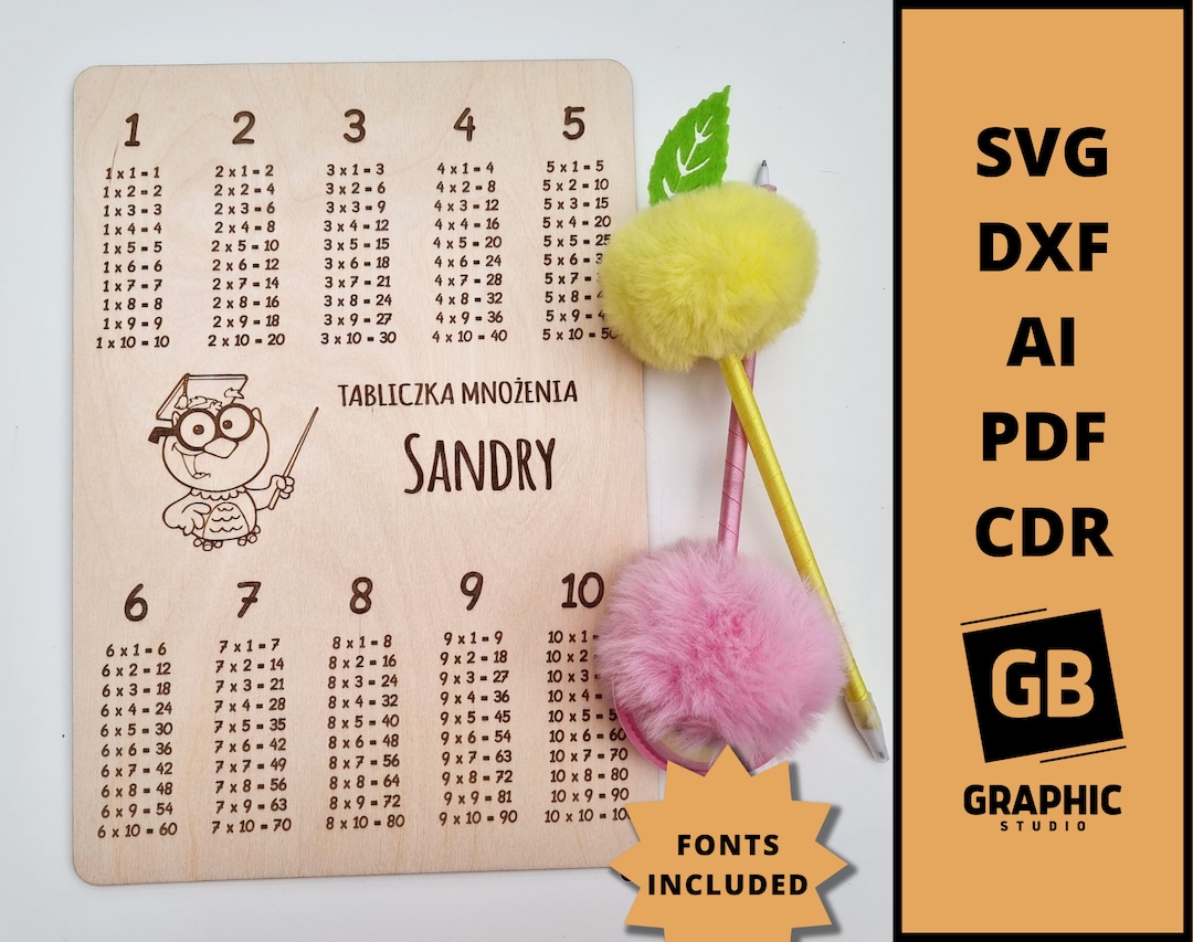 Multiplication Table Mathematics Svg Dxf. - Etsy