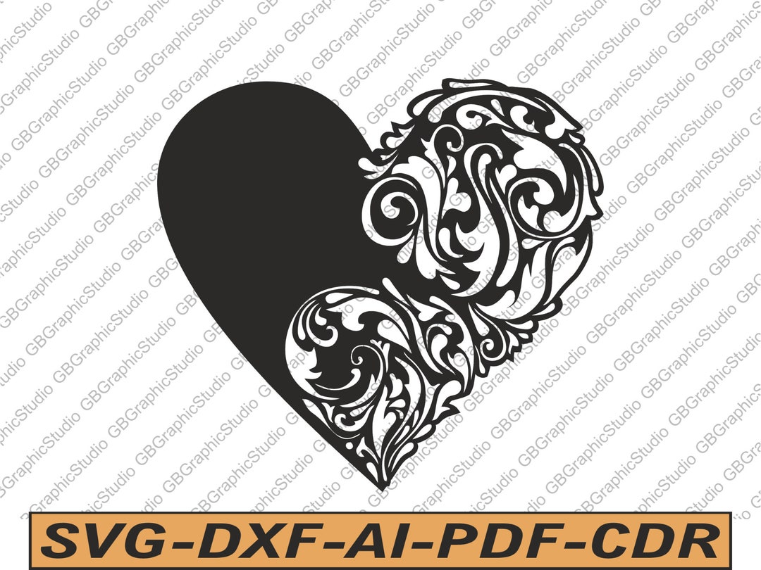 Cute Heart Outline Openwork Svg Dxf Png, Heart Clipart, Heart Clip Art ...